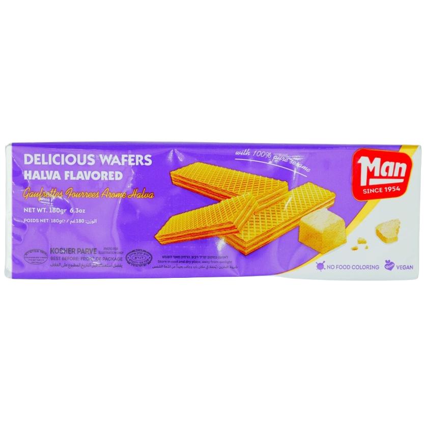 KOSHER WAFERS HALVA FLAVORED MAN 180 GR. – KOSHERFOODINEUROPE.COM
